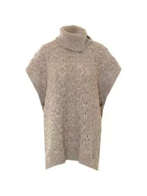Fabiana Filippi Open-knit Poncho - Neutrals