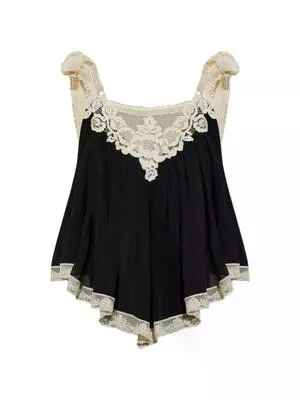Zimmermann Lace-insert Tiered Top - Black