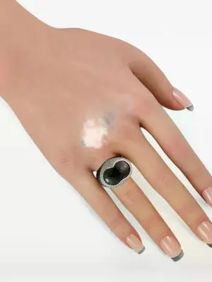 LB EXCLUSIVE Onyx And Diamond Ring - Black