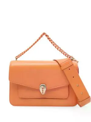 BVLGARI 2010s Serpenti Forever Chain Cross Body Bag - Orange