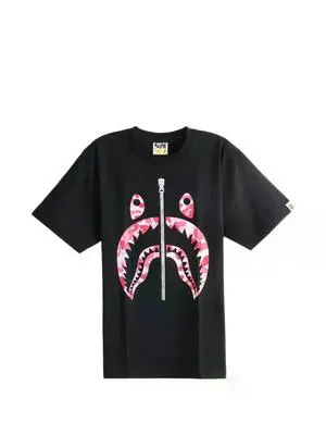 A BATHING APE Shark-print T-shirt - Black