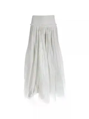 Alberta Ferretti Pleated Maxi Skirt - White