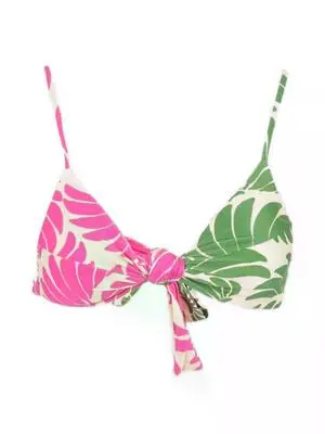 Farm Rio Tropical Print Bikini Top - Pink