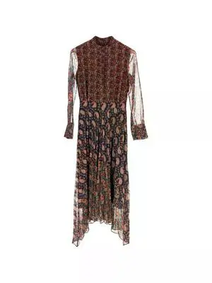 Altuzarra Paisley-print Plissé Midi Ress