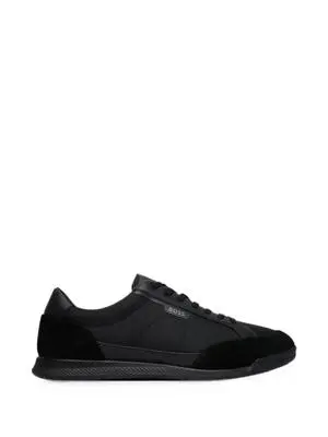 BOSS Suede-panelled Sneakers - Black