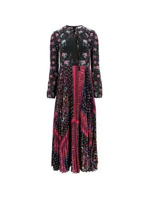 Valentino Garavani Floral Pleated Maxi Dress - Black