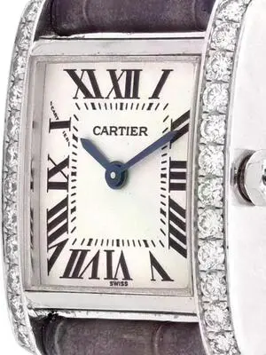Cartier Tank Française 25mm 18k Gold Diamond Bezel Watch
