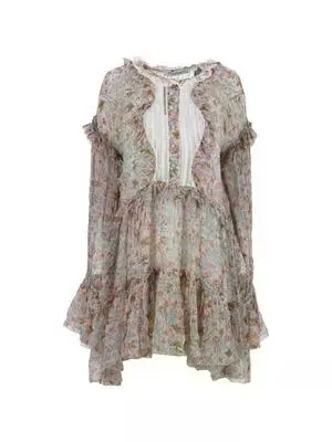 Philosophy Di Lorenzo Serafini Tiered Floral Print Mini Dress