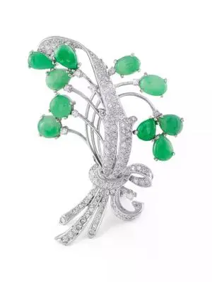 LB EXCLUSIVE Jade And Diamond Brooch