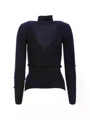 DION LEE Cutout Turtleneck Wool Sweater