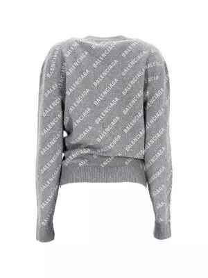 Balenciaga All-over-logo Wool Sweater