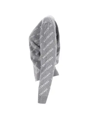 Balenciaga All-over-logo Wool Sweater