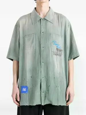 PALY Graphic-print Raw-cut Shirt