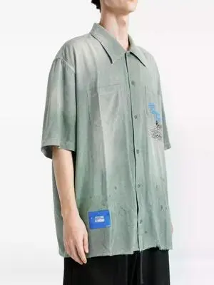 PALY Graphic-print Raw-cut Shirt