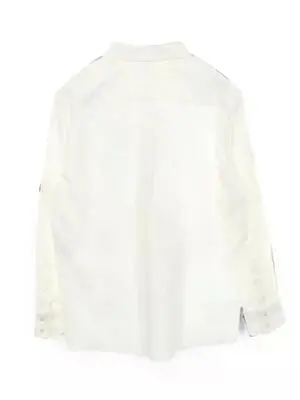 LOUIS VUITTON Twill Logo Patch Long Sleeve Shirt - White