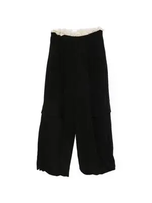 Sea Lace-trimmed Trousers - Black