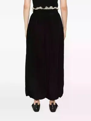 Sea Lace-trimmed Trousers - Black