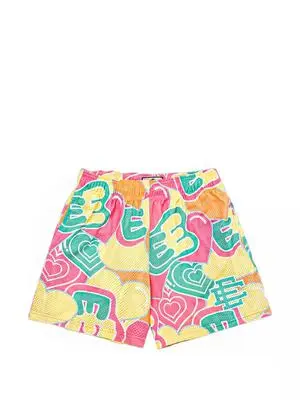 STADIUM GOODS Heart-print Mesh Shorts - Yellow