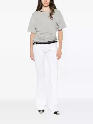 Moschino Raw-cut Hem Flared Jeans - White