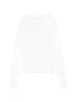 Liviana Conti Raglan-sleeve Ribbed-trim Jumper - White