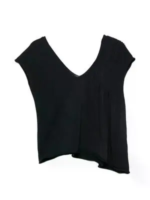 Liviana Conti Pleated V-neck Top - Blue