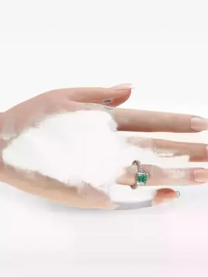LB EXCLUSIVE Emerald And Diamond Ring - Silver