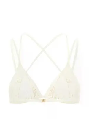 MAISON ANAMI Crossover-strap Ruched Bikini Top
