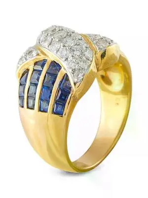 LB EXCLUSIVE Sapphire And Diamond Ring In 18k Yellow - Gold