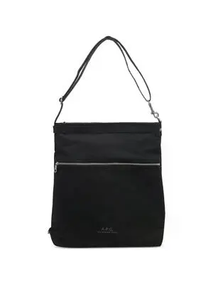 A.p.c. Archive Logo-print Zip-pocket Messenger Bag - Black