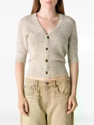 R13 Cashmere Elbow-sleeve Cardigan - Neutrals