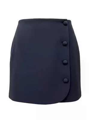Valentino Garavani Button-embellished Wool Mini Skirt