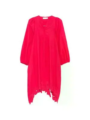 BLUGIRL Cut-out Floral-embroidered Midi Dress - Pink