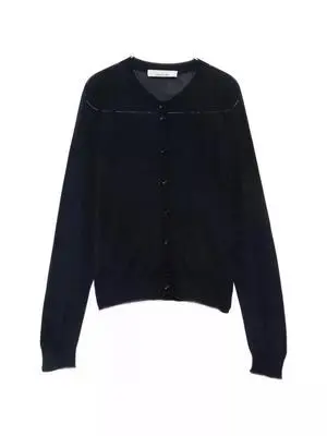 Liviana Conti Fine-knit Button-up Cardigan - Blue