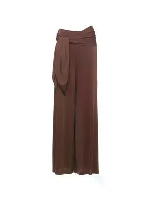 Marella Tie-waist Palazzo Pants - Brown