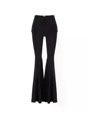 MAISON ANAMI Ruched Flared Trousers - Black
