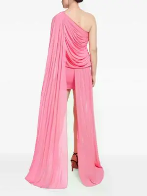 Elie Saab One-shoulder Draped Mini Dress - Pink