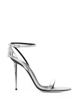TOM FORD Padlock-embellished Metallic-effect Sandals