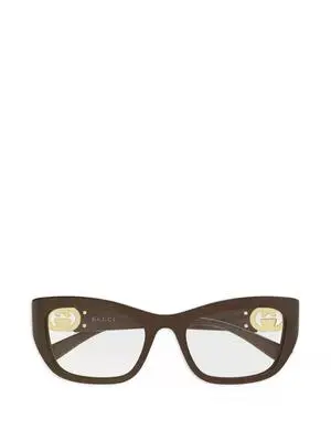 Gucci Interlocking G Cat-eye Glasses - Brown