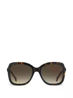 Carolina Herrera Square Frame Tortoiseshell Effect Sunglasses - Brown