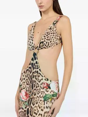 Roberto Cavalli Leopard-print Midi Dress