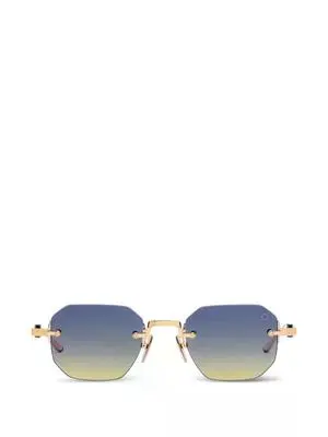 AKONI Juno-one Rimless Geometric-frame Sunglasses - Gold