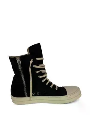 Rick Owens High-top Sneakers With Zip Pocket - Black