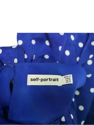 SELF-PORTRAIT Polka-dot Ruched Midi Dress
