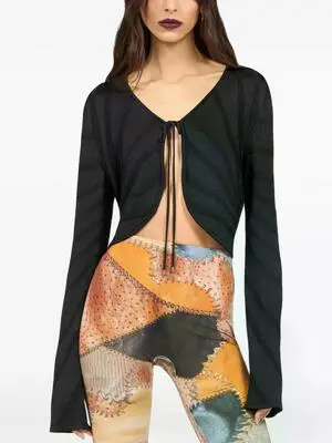 Roberto Cavalli Chevron-knit Tie-fastening Cardigan