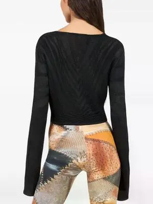 Roberto Cavalli Chevron-knit Tie-fastening Cardigan