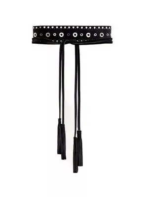 Maje Suede Tassel Belt - Black