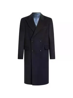 Etro Double-breasted Cashmere Coat - Blue