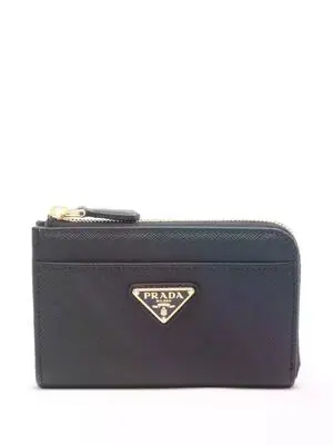 Prada 2020s Saffiano Leather Coin Purse - Black