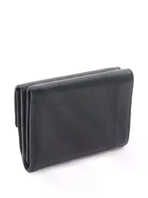 LOUIS VUITTON 2000s Lockmini Trifold Leather Wallet - Black