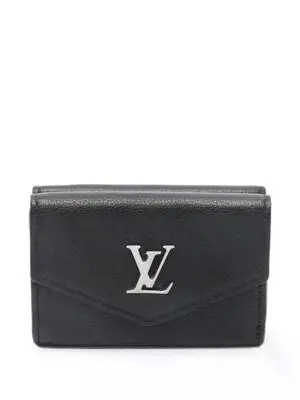 LOUIS VUITTON 2000s Lockmini Trifold Leather Wallet - Black